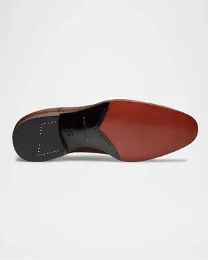 Magnanni Lincoln Brogue Leather Oxfords - Cuero