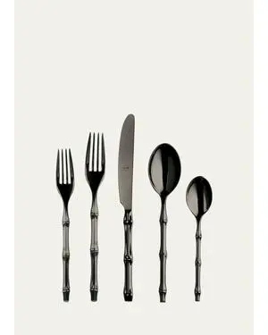 MEPRA Bali Black Gold Mirror 5-piece Flatware Place Setting Black