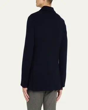 Anderson & Sheppard Double-breasted Knit Blazer