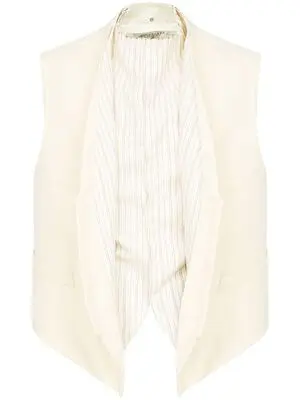 MAISON MARGIELA Striped-panel Waistcoat - Neutrals