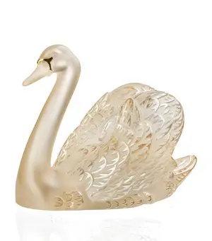 Lalique Swan Head Up Figure - Clear