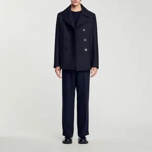 Sandro Wool Blend Double-breasted Pea Coat