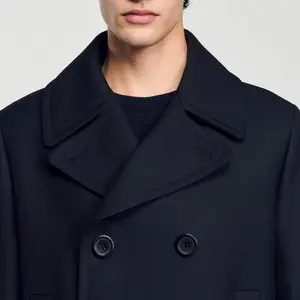 Sandro Wool Blend Double-breasted Pea Coat