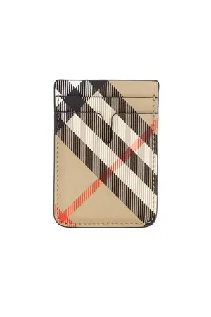 Burberry Magnetic Cardholder In Brown - Sand