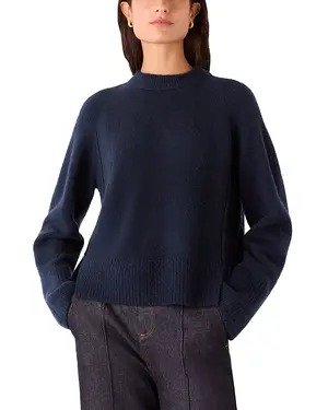 Whistles Side Split Knit Top - Navy