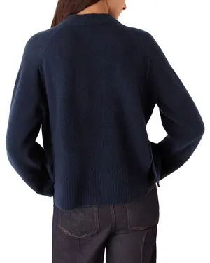 Whistles Side Split Knit Top - Navy