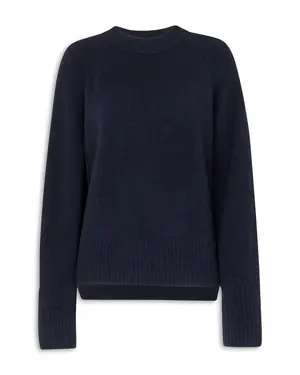 Whistles Side Split Knit Top - Navy