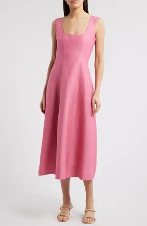 Women's Square Neck Silk Faille Dress