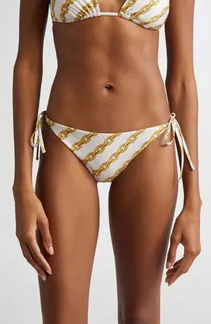 Versace Versace Treasure Print Bikini Bottom Bone Gold