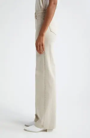 L'Agence Scottie Wide Leg Jeans - Biscuit