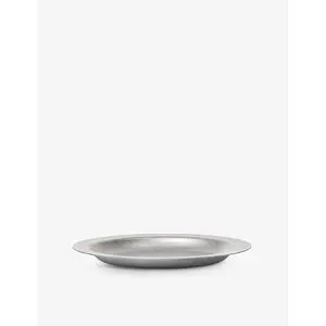 FERM LIVING Tumbled Stainless-steel Plate 20cm - Stainless Steel