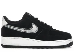 Nike Air Force 1 '07 Lv8 Embroidered Swoosh Sneakers - Black/sail
