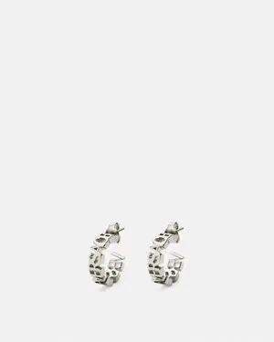 Versace Logo Hoop Earrings - Silver