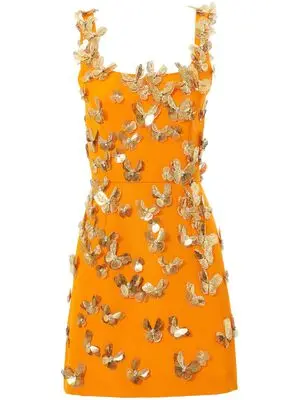 Carolina Herrera Butterfly-embellished Mini Dress - Orange