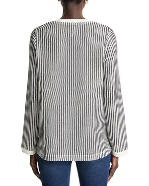 NIC+ZOE Zig Zag Split V-neck Top