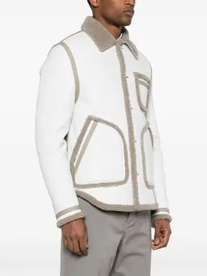 Thom Browne Shearling-trim Leather Jacket