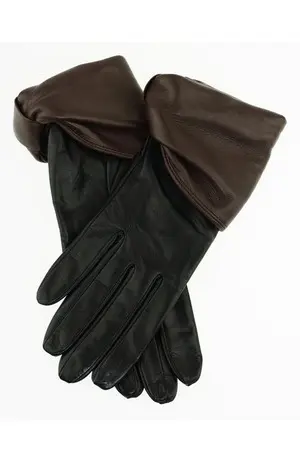 PAULA ROWAN Two-tone Leather Gloves