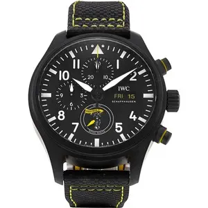 WATCHFINDER & CO. Pilot's Chronograph Leather Strap Watch - Black