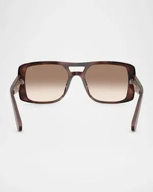 Brunello Cucinelli Square Acetate Sunglasses - Brown Gradient