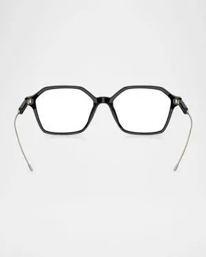 Brunello Cucinelli Brunello Cucinelli Geometric Blue Light Glasses Black