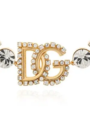 Dolce & Gabbana Logo-plaque Crystal Bracelet