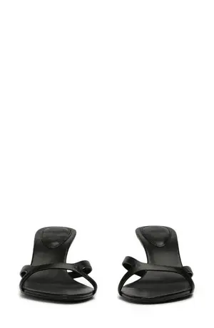 TONY BIANCO Daisy Leather Slide Sandal - Black Como
