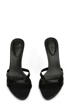 TONY BIANCO Daisy Leather Slide Sandal - Black Como