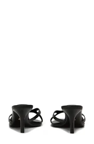 TONY BIANCO Daisy Leather Slide Sandal - Black Como