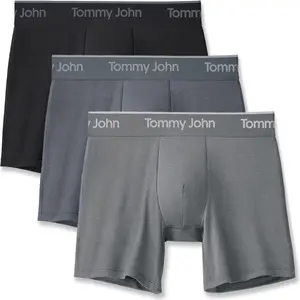 Tommy John 3-pack Second Skin 6-inch Stretch Modal Boxer Briefs - Black/turbulence/monument