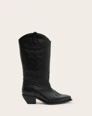 ALLSAINTS Dolly Western Leather Boots - Black