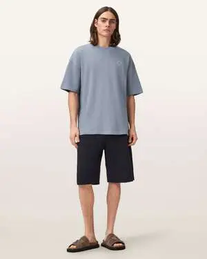 ALLSAINTS Haven Embroidered Logo Oversized T-shirt - Blue