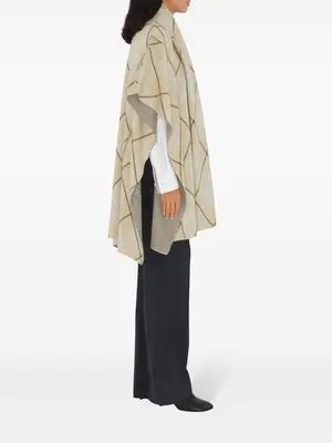 Burberry Checked Wool-blend Cape