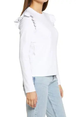 English Factory Ruffle Shoulder Top