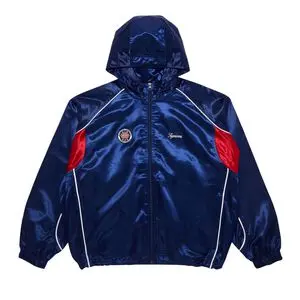 Supreme Satin Hooded Track Jacket 'navy