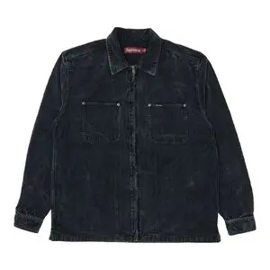 Supreme Washed Corduroy Zip Up Shirt - Black