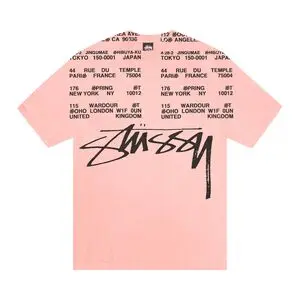 StÜssy Locations Tee Pigment Dyed 'coral - Pink