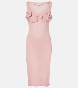 Magda Butrym Floral-appliqué Silk-blend Bustier Dress