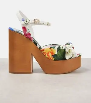 Dolce & Gabbana Floral Jacquard Platform Sandals