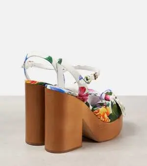 Dolce & Gabbana Floral Jacquard Platform Sandals