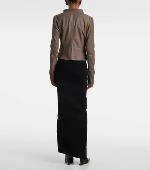 Rick Owens Leather Biker Jacket - Grey