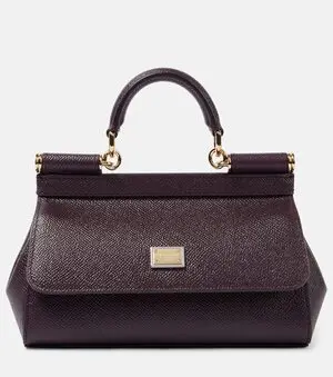 Dolce & Gabbana Sicily Small Leather Tote - Brown