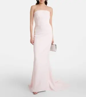Safiyaa Sofie Embellished Crêpe Bustier Gown - Pink