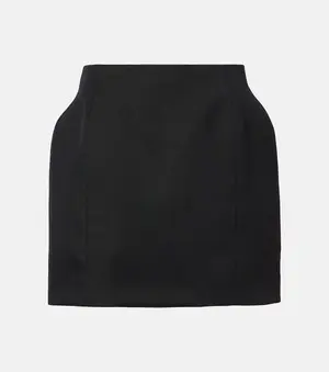Balenciaga Wool Gabardine Miniskirt - Black