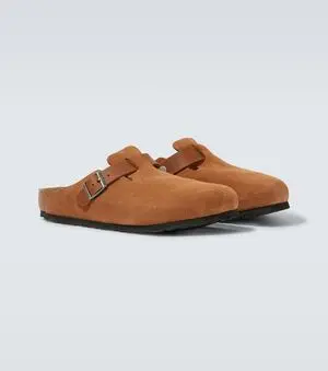 BIRKENSTOCK Boston Suede Clogs - Brown