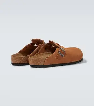 BIRKENSTOCK Boston Suede Clogs - Brown