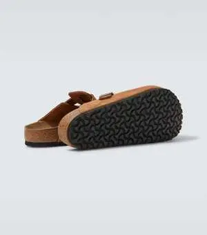 BIRKENSTOCK Boston Suede Clogs - Brown