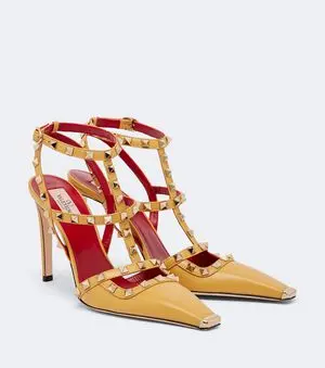 Valentino Garavani Rockstud Leather Slingback Pumps - Yellow
