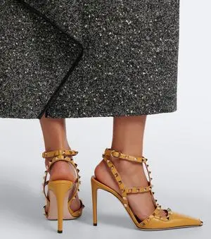 Valentino Garavani Rockstud Leather Slingback Pumps