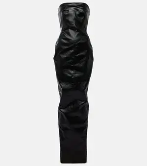 Rick Owens Denim Bustier Gown - Black