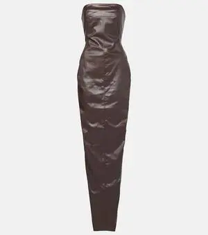 Rick Owens Denim Bustier Gown - Brown